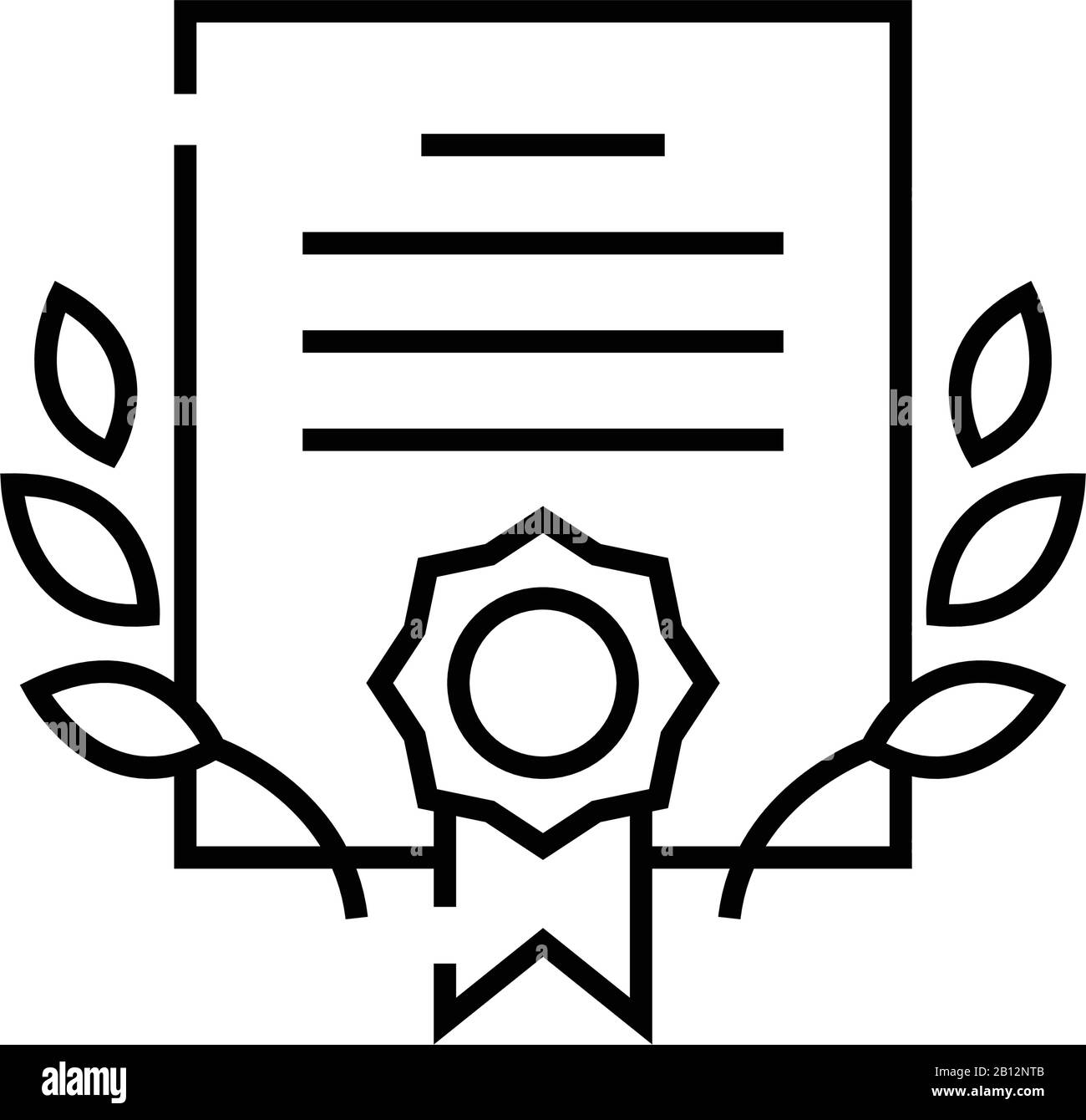 Business certification line icon, concept sign, outline vector ...