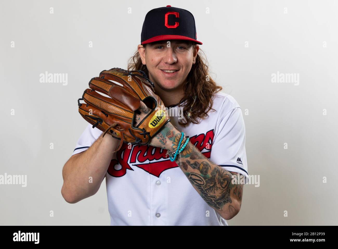 Cleveland Indians pitcher Mike Clevinger poses for a portrait during ...