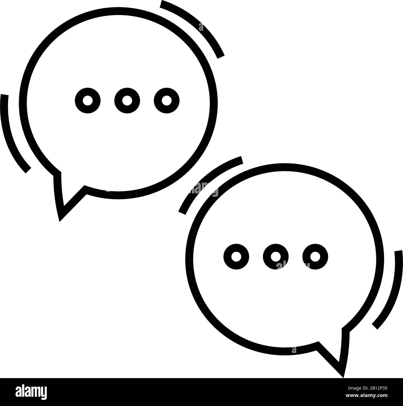 Communication skills line icon, concept sign, outline vector ...