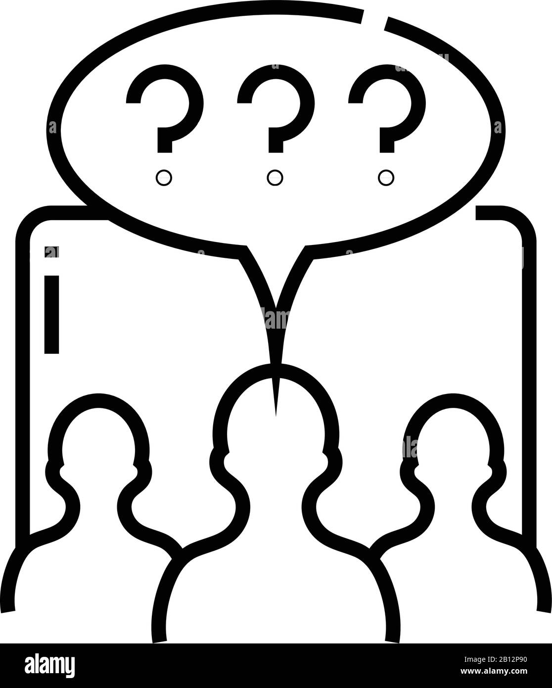 Classmates work line icon, concept sign, outline vector illustration ...