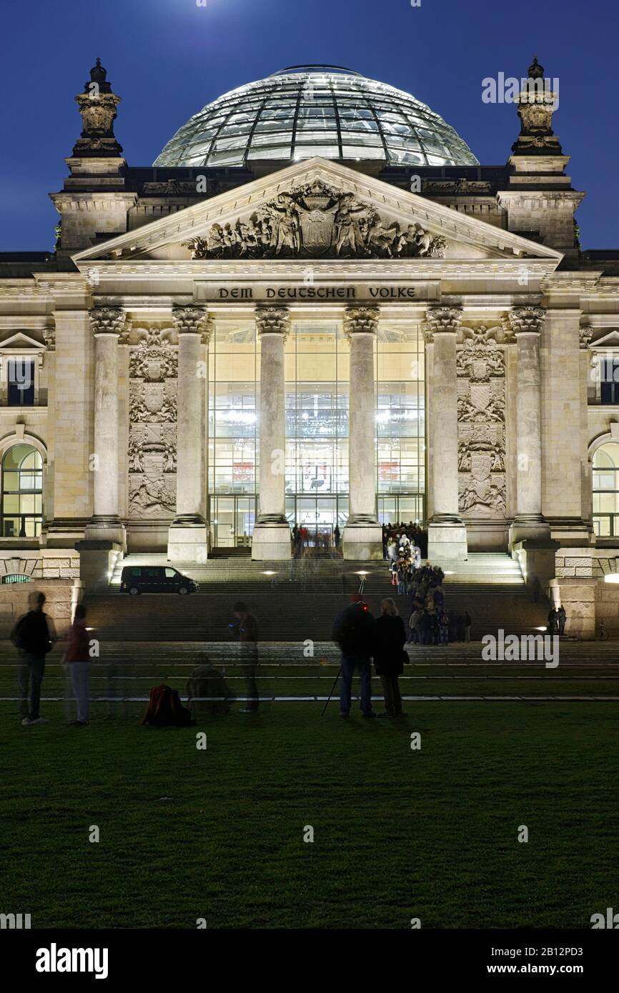 Reichstag building,illuminated at night,Berlin,Germany,Europe Stock ...