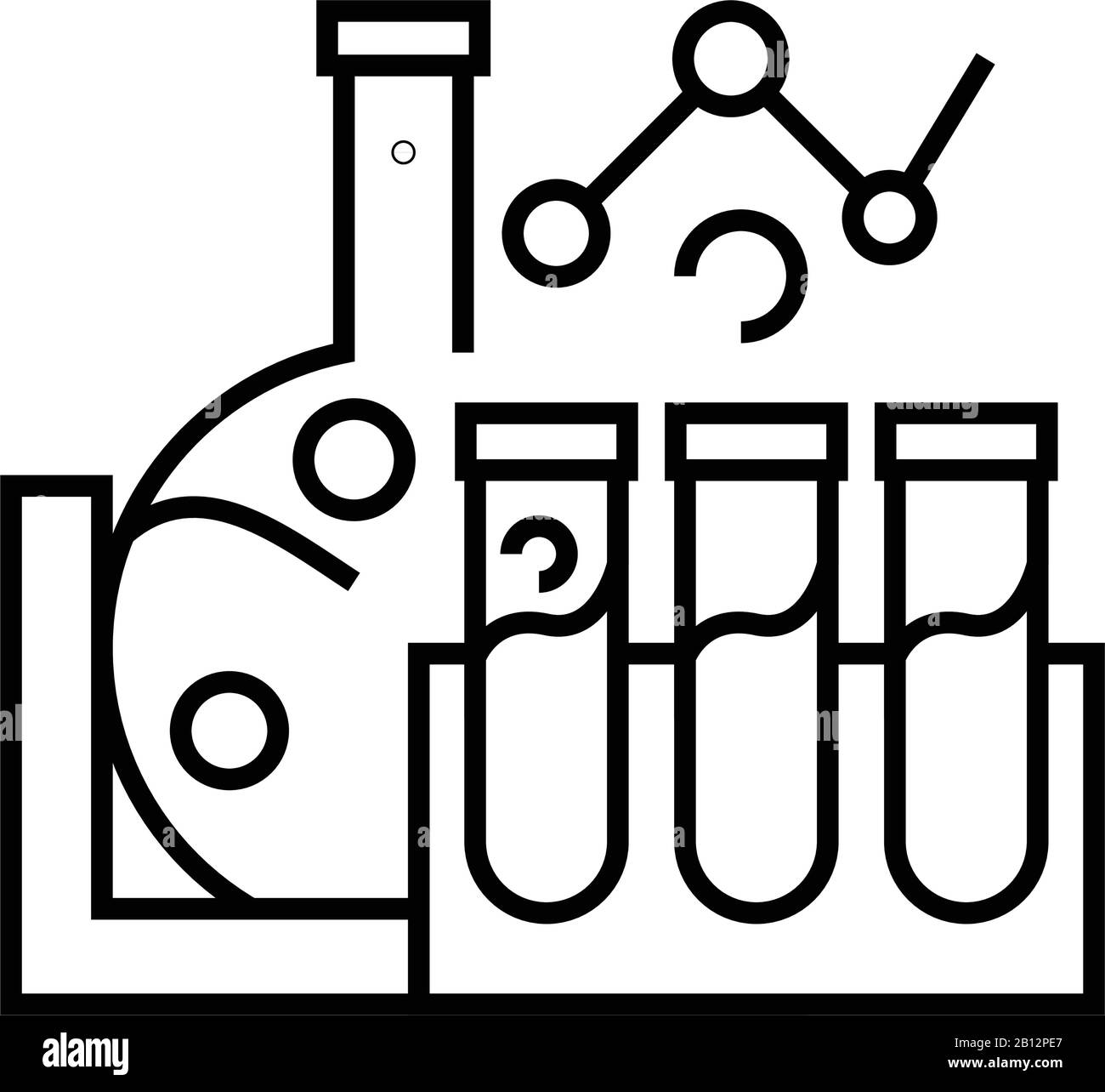 Chemical laboratory line icon, concept sign, outline vector ...