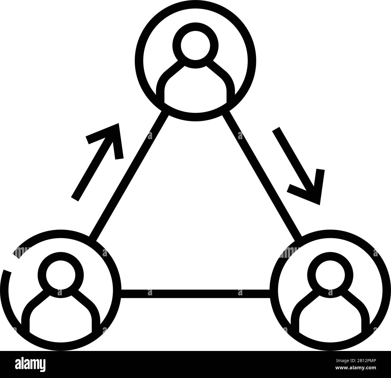 Communications line icon, concept sign, outline vector illustration ...