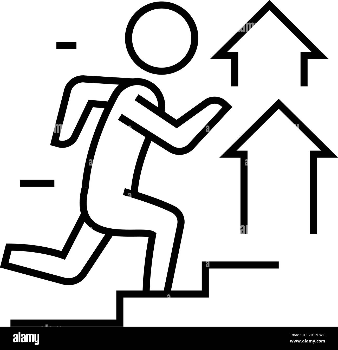Career stairs line icon, concept sign, outline vector illustration ...