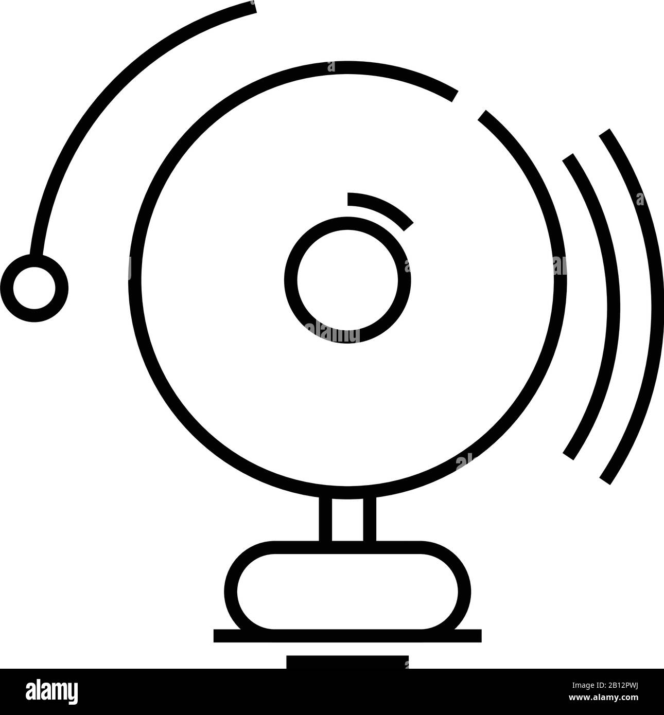 Break alarm line icon, concept sign, outline vector illustration ... Break alarm line icon, concept sign, outline vector illustration ...