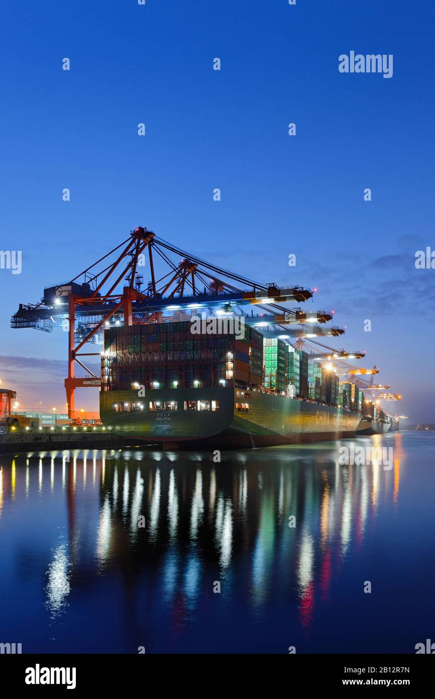 Container ship CSCL STAR Hong Kong,one of the largest container ships ...