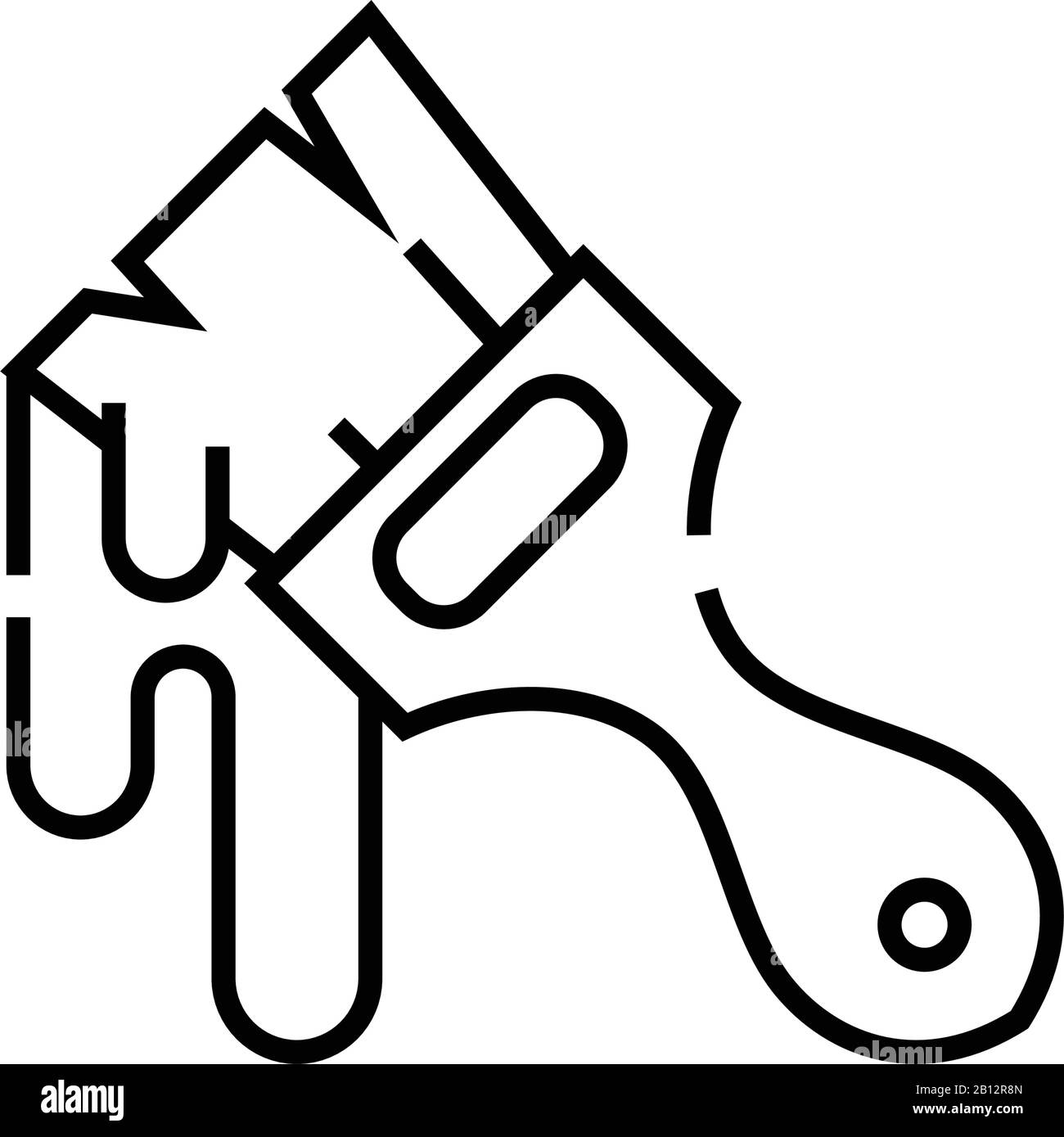 Brush line icon, concept sign, outline vector illustration, linear ...