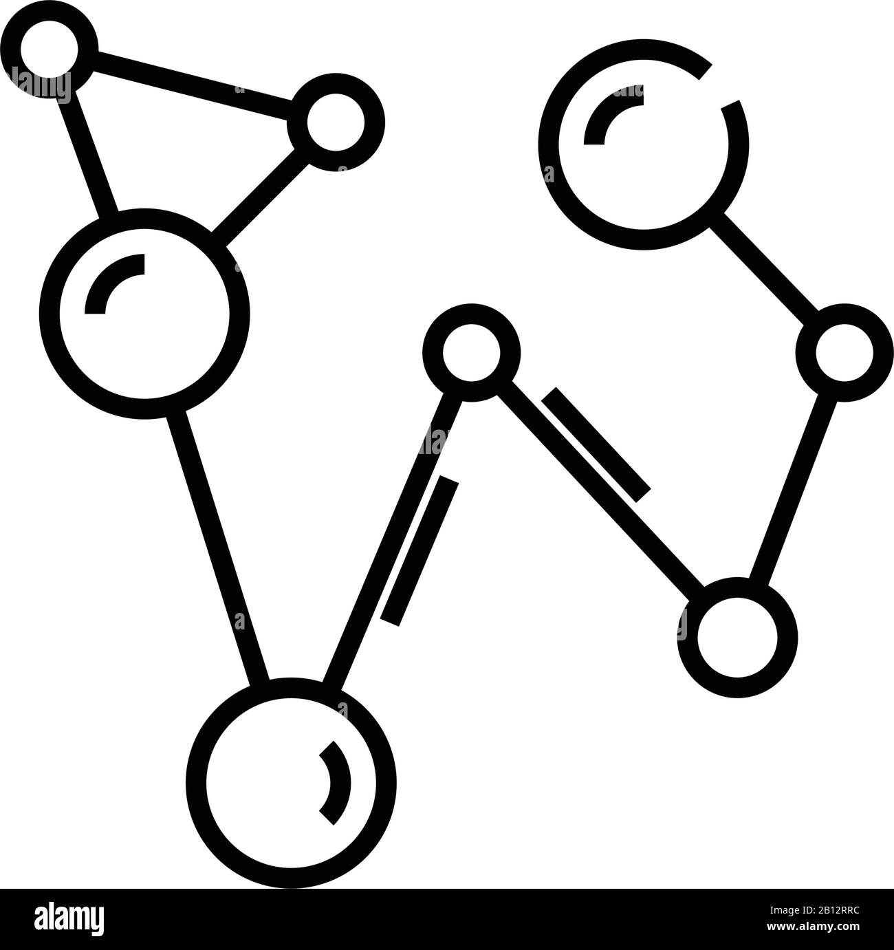 Chemical links line icon, concept sign, outline vector illustration ...