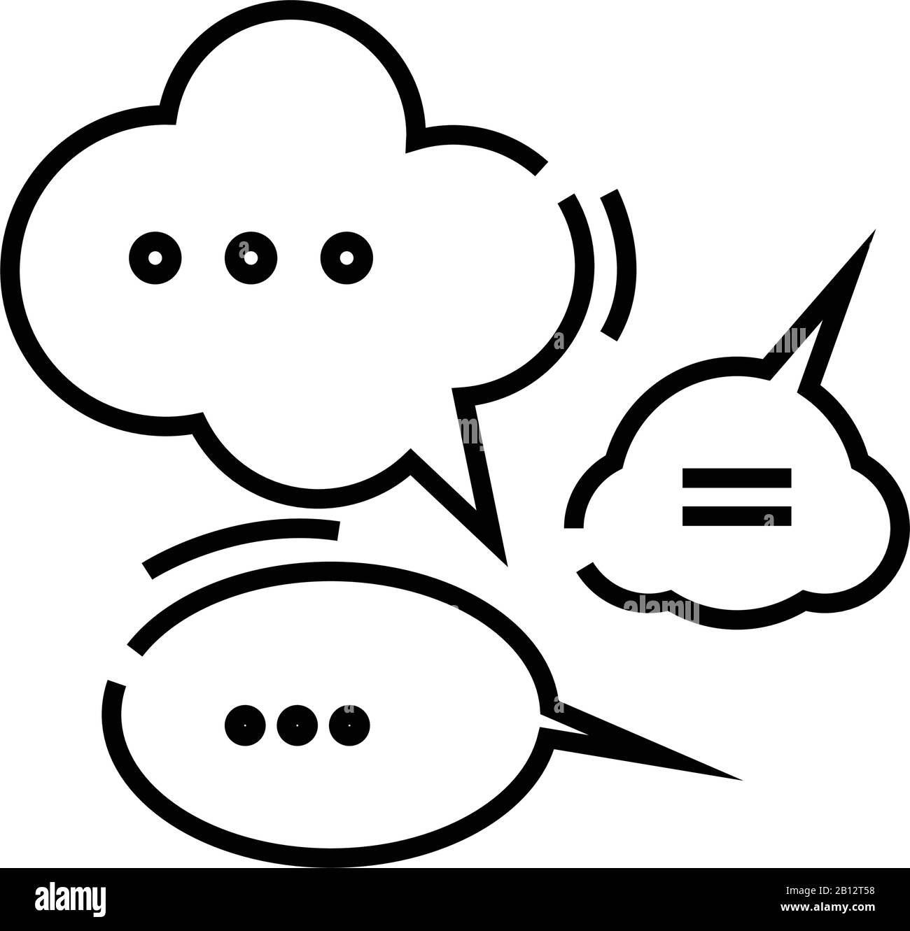 Communications line icon, concept sign, outline vector illustration ...