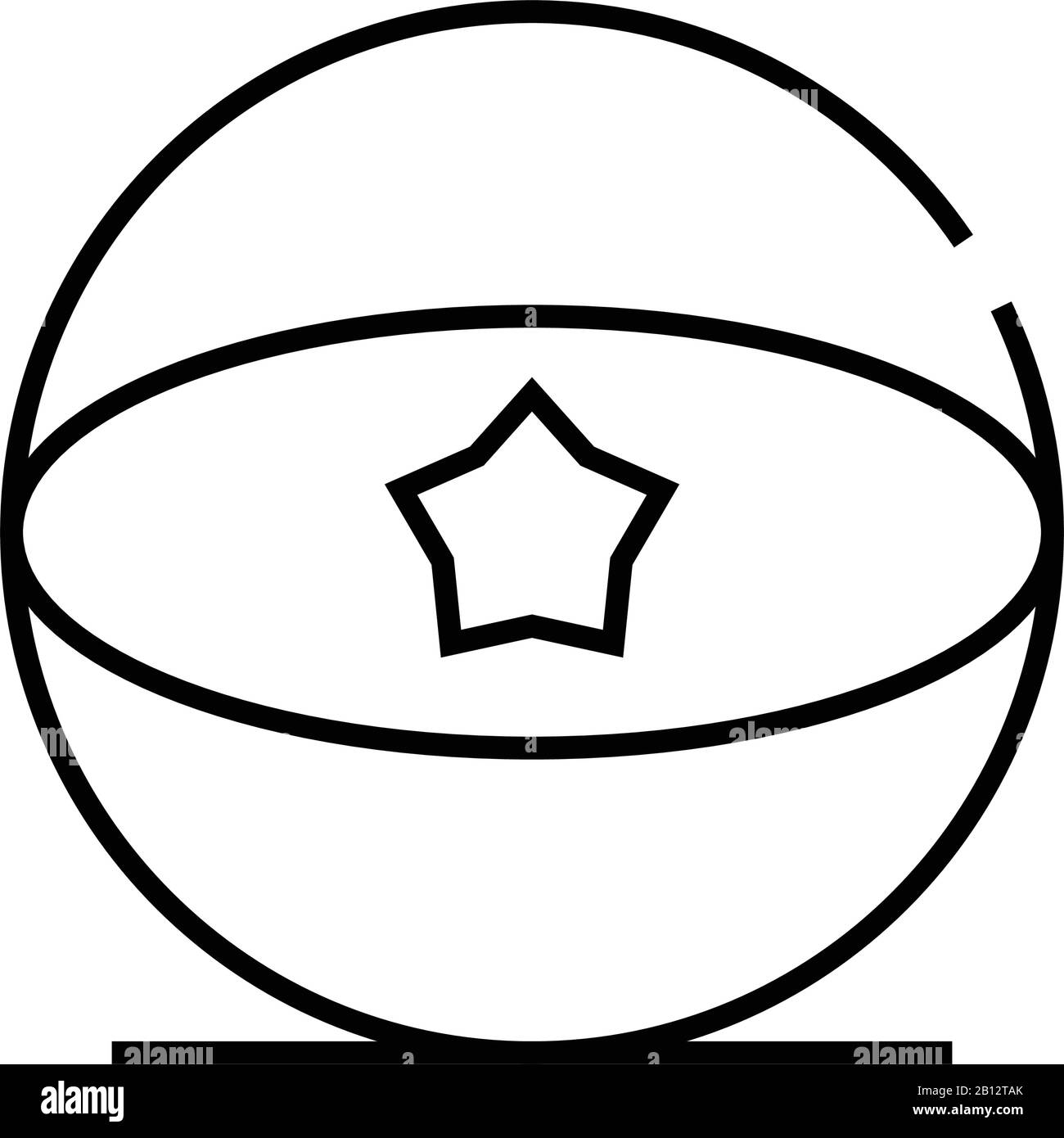 Circus ball line icon, concept sign, outline vector illustration ...