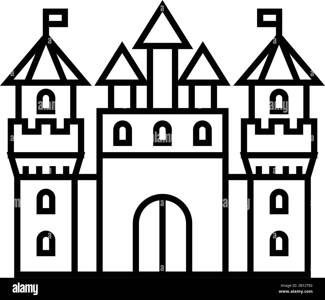 Castle line icon, concept sign, outline vector illustration, linear ...