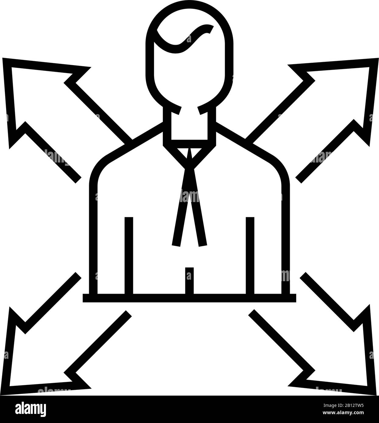 Choice of direction line icon, concept sign, outline vector ...