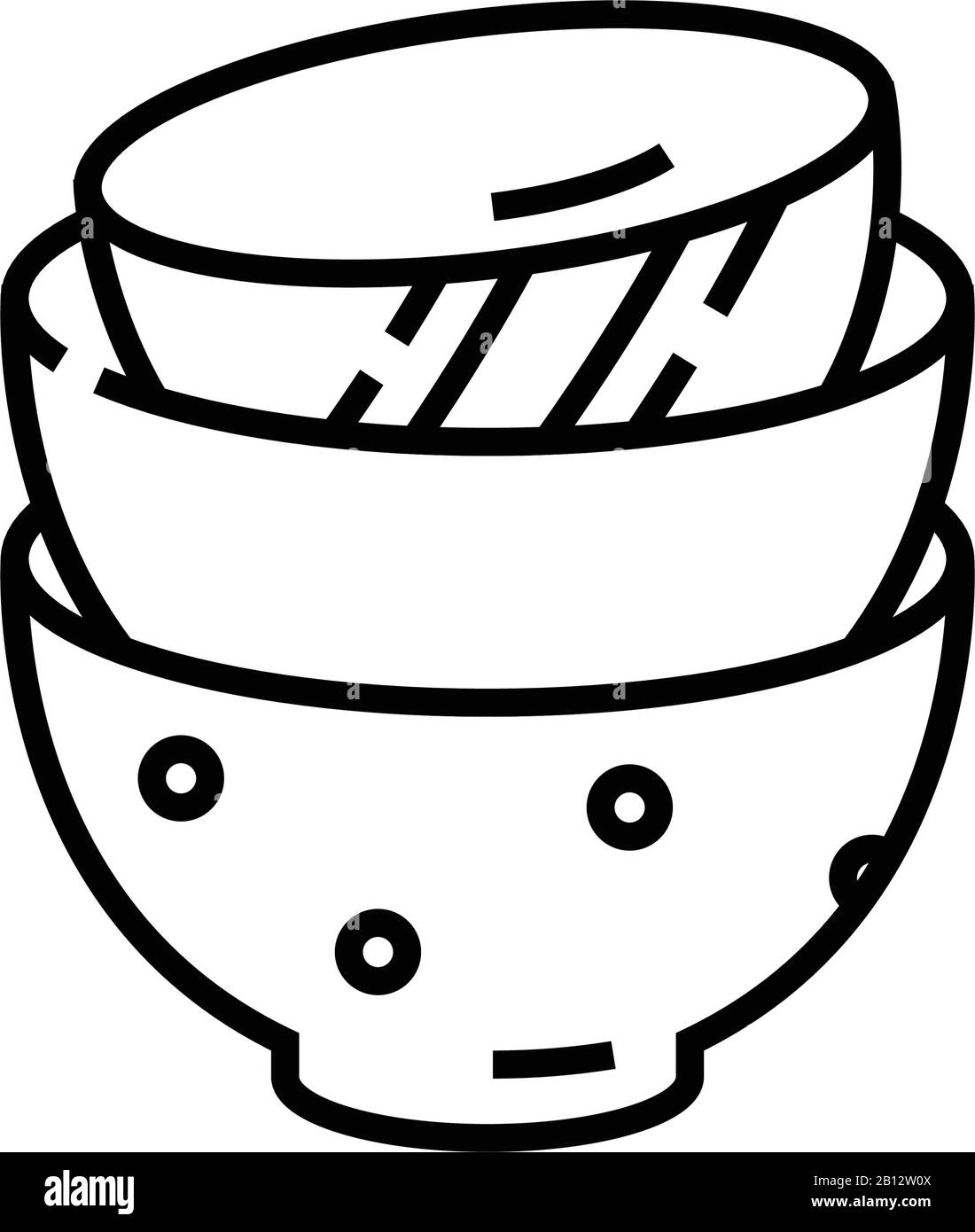 Ceramic cups line icon, concept sign, outline vector illustration ...