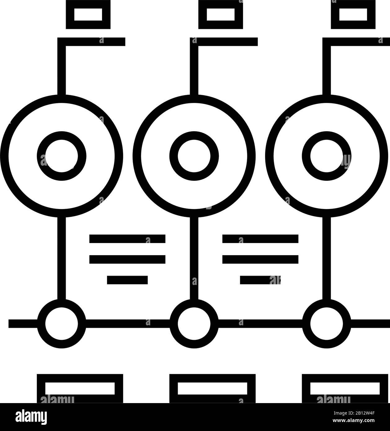 Complicated configuration line icon, concept sign, outline vector ...