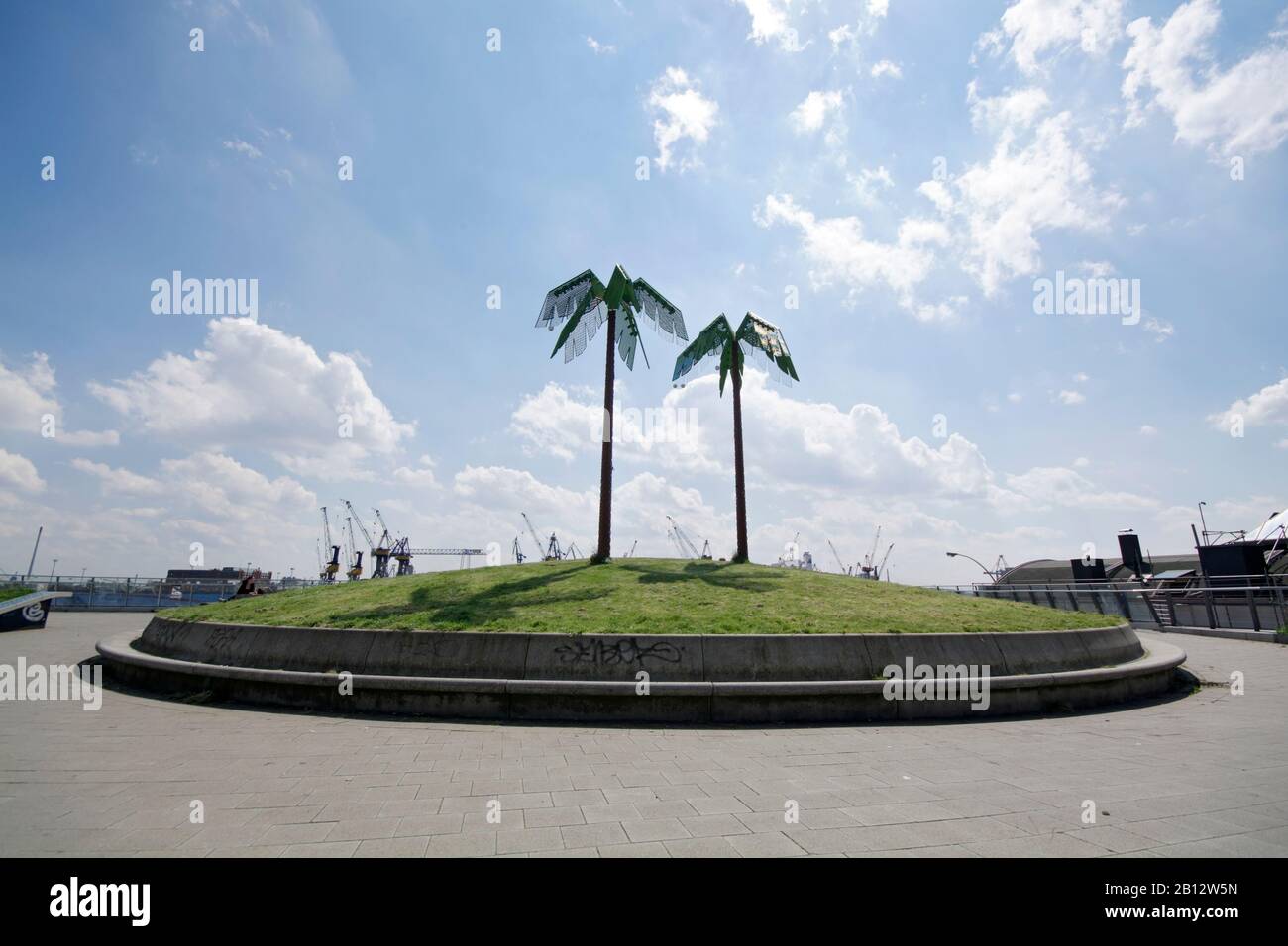 Steel palm trees at the Antoniparkt,St. Pauli,Hamburg,Germany Stock ...