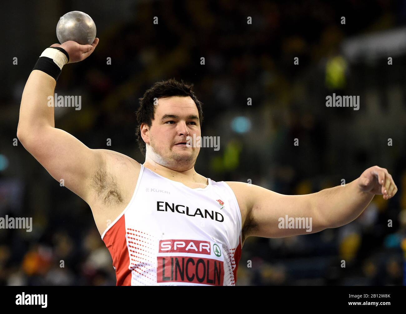 Scott Lincoln in action in the Men's Shot Put Final during day one of ...