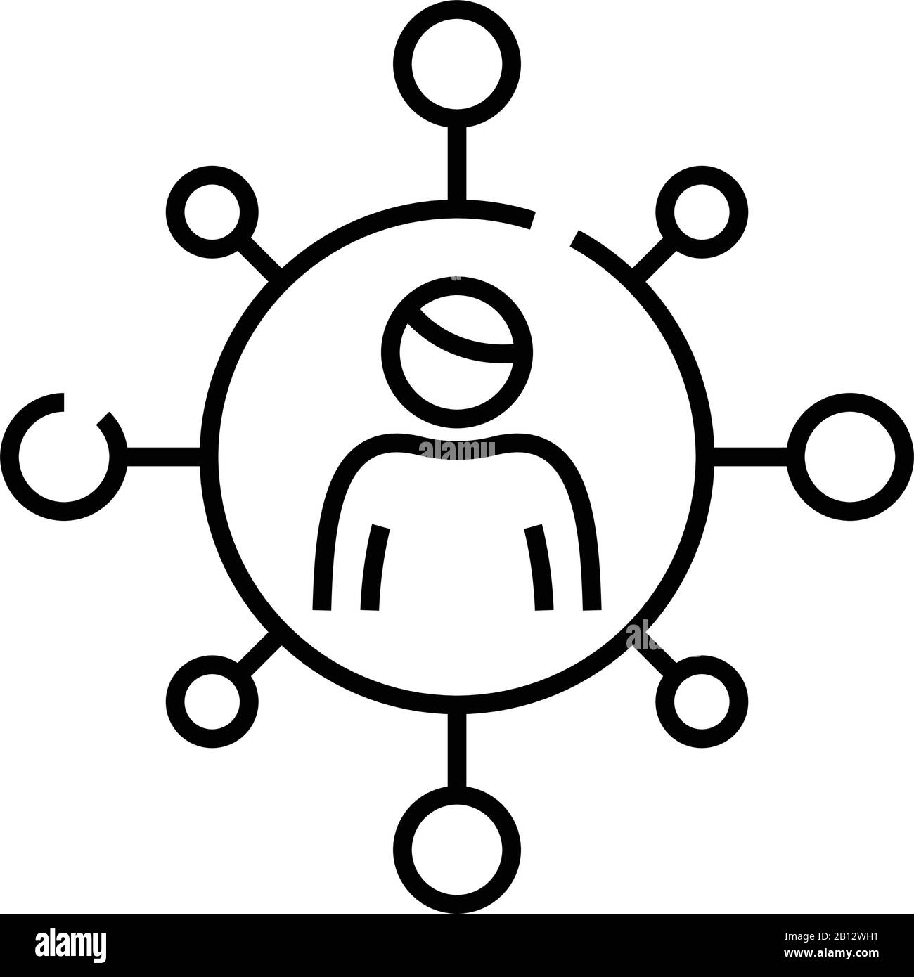 Communication line icon, concept sign, outline vector illustration ...