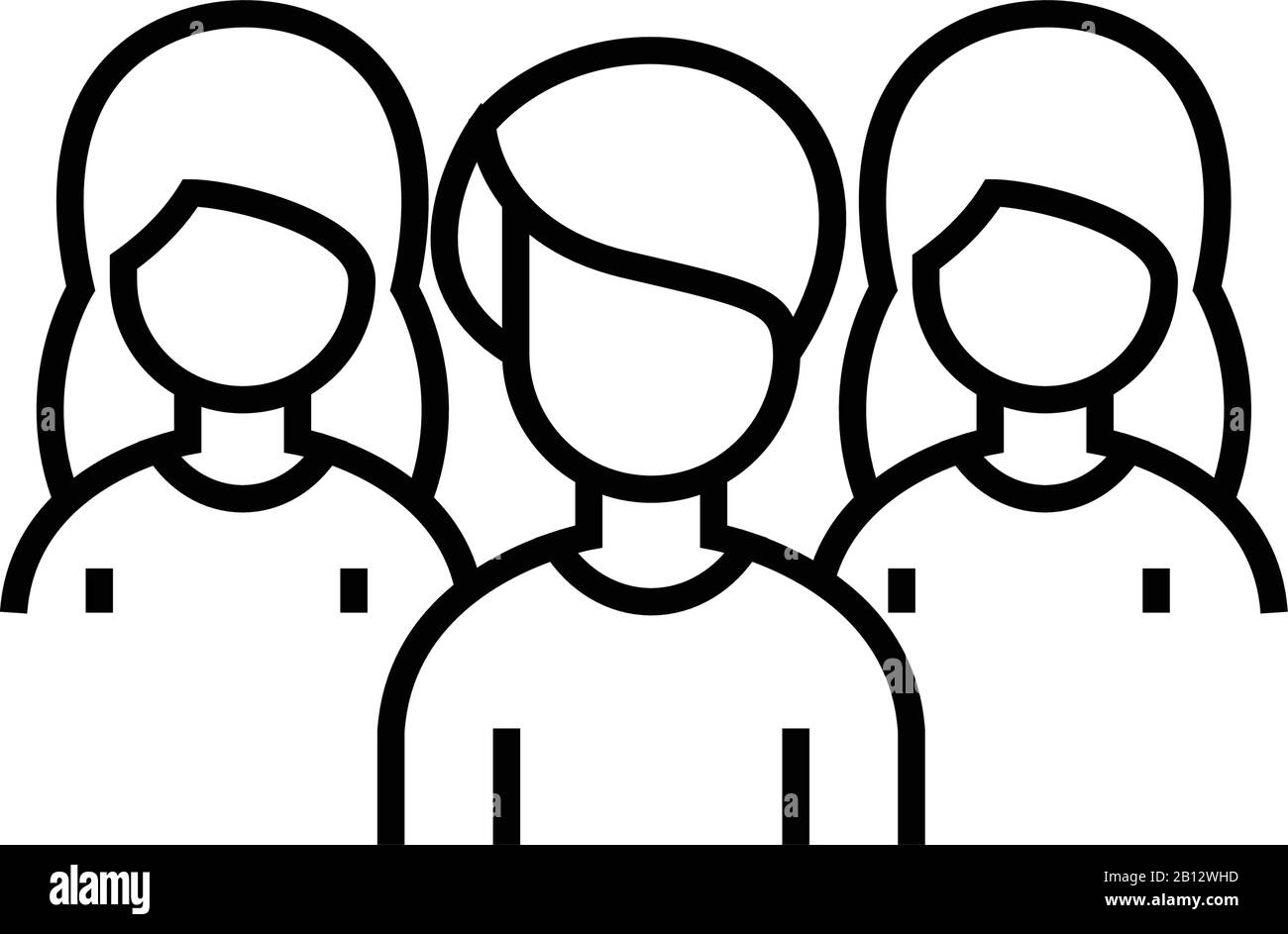 Classmates line icon, concept sign, outline vector illustration, linear ...