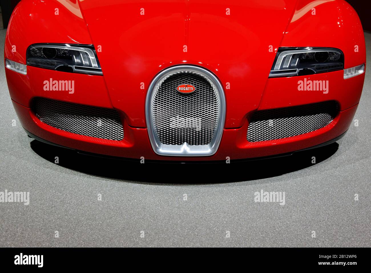 Front,red,supercar BUGATTI Veyron Grand Sport,International Motor Show ...