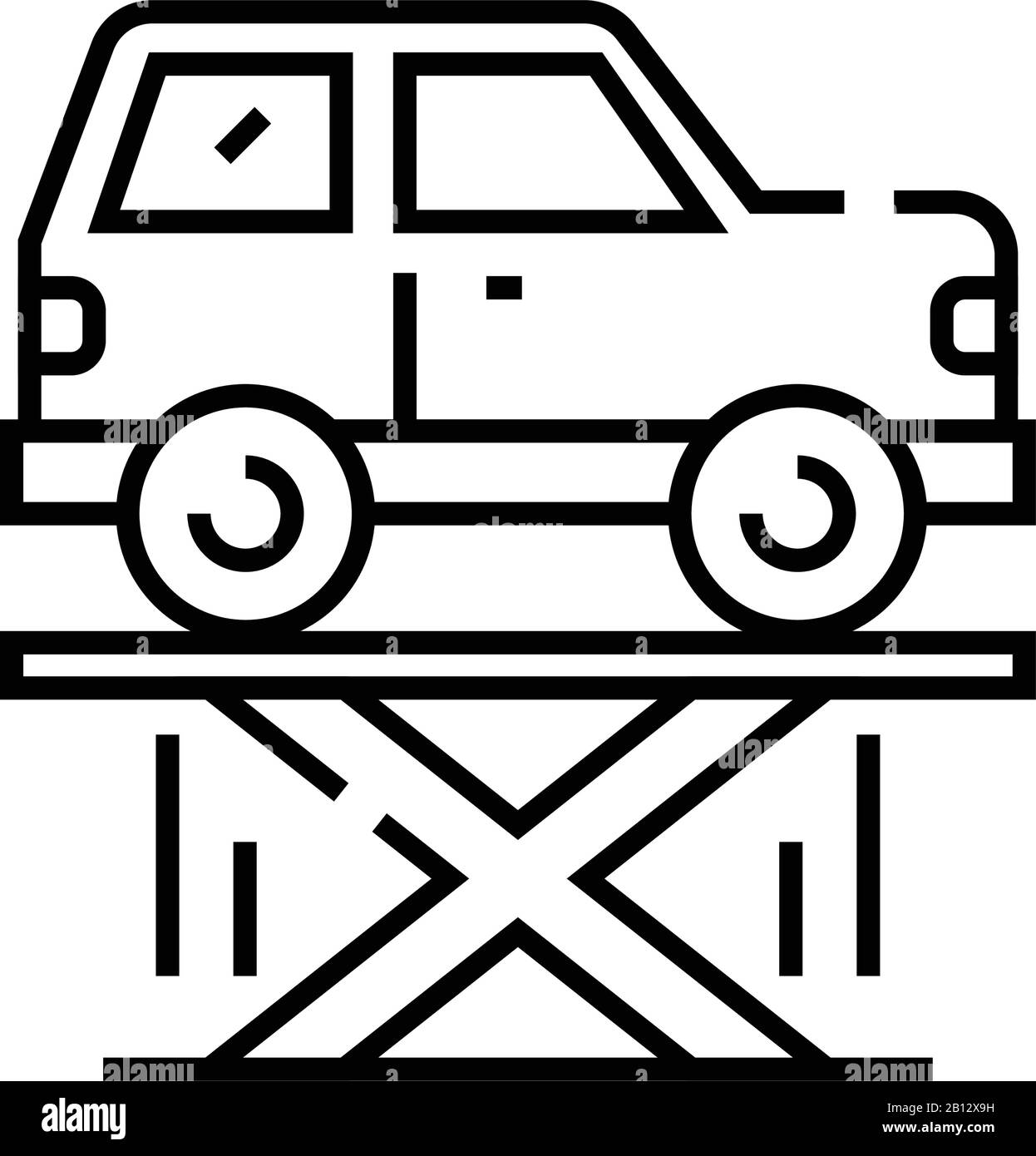 Car diagnostics line icon, concept sign, outline vector illustration ...