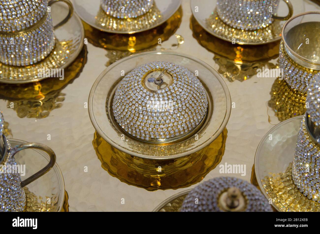 Golden Turkish Coffee Set Stock Photo - Alamy