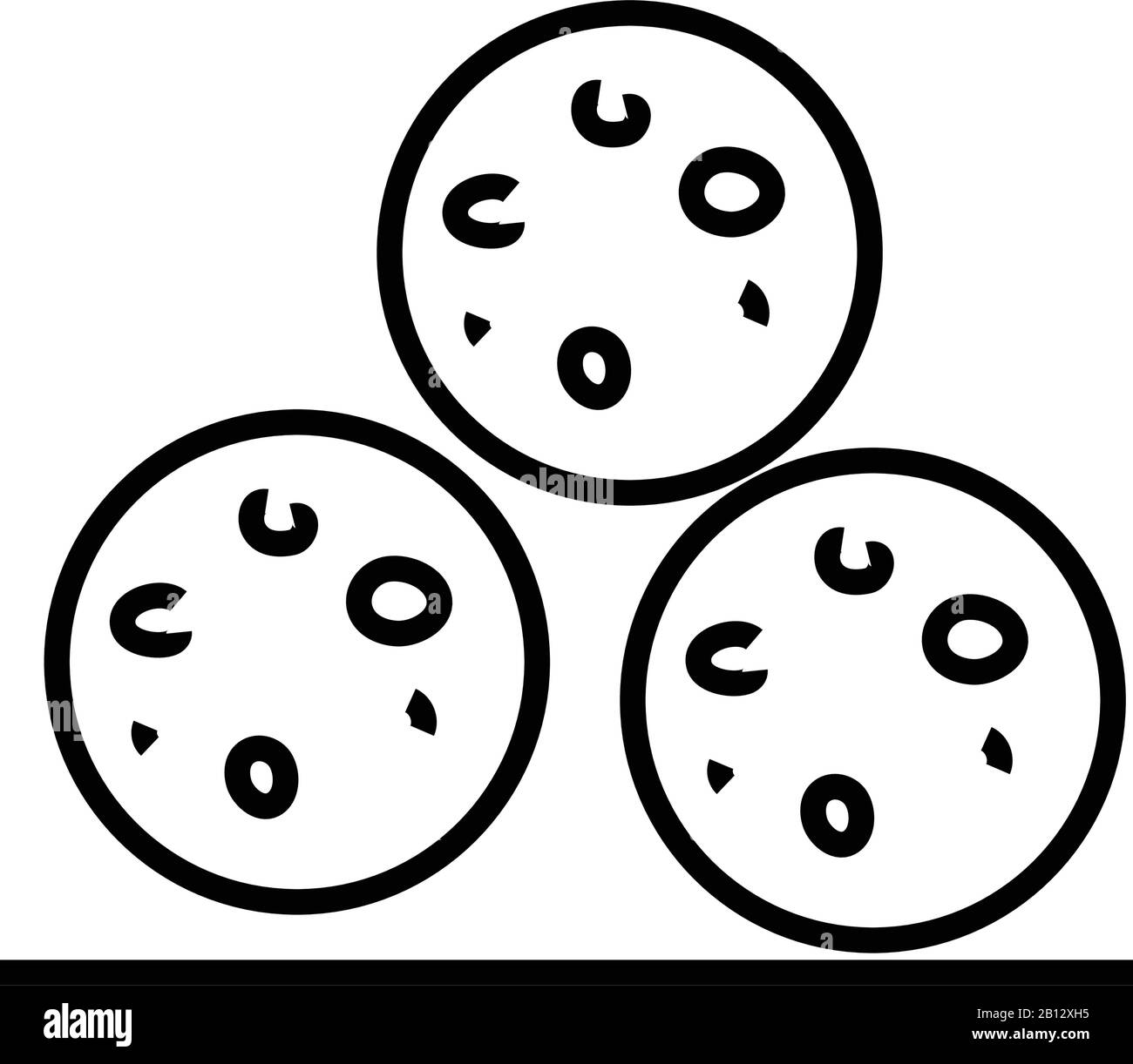 Cafe cookies line icon, concept sign, outline vector illustration ...