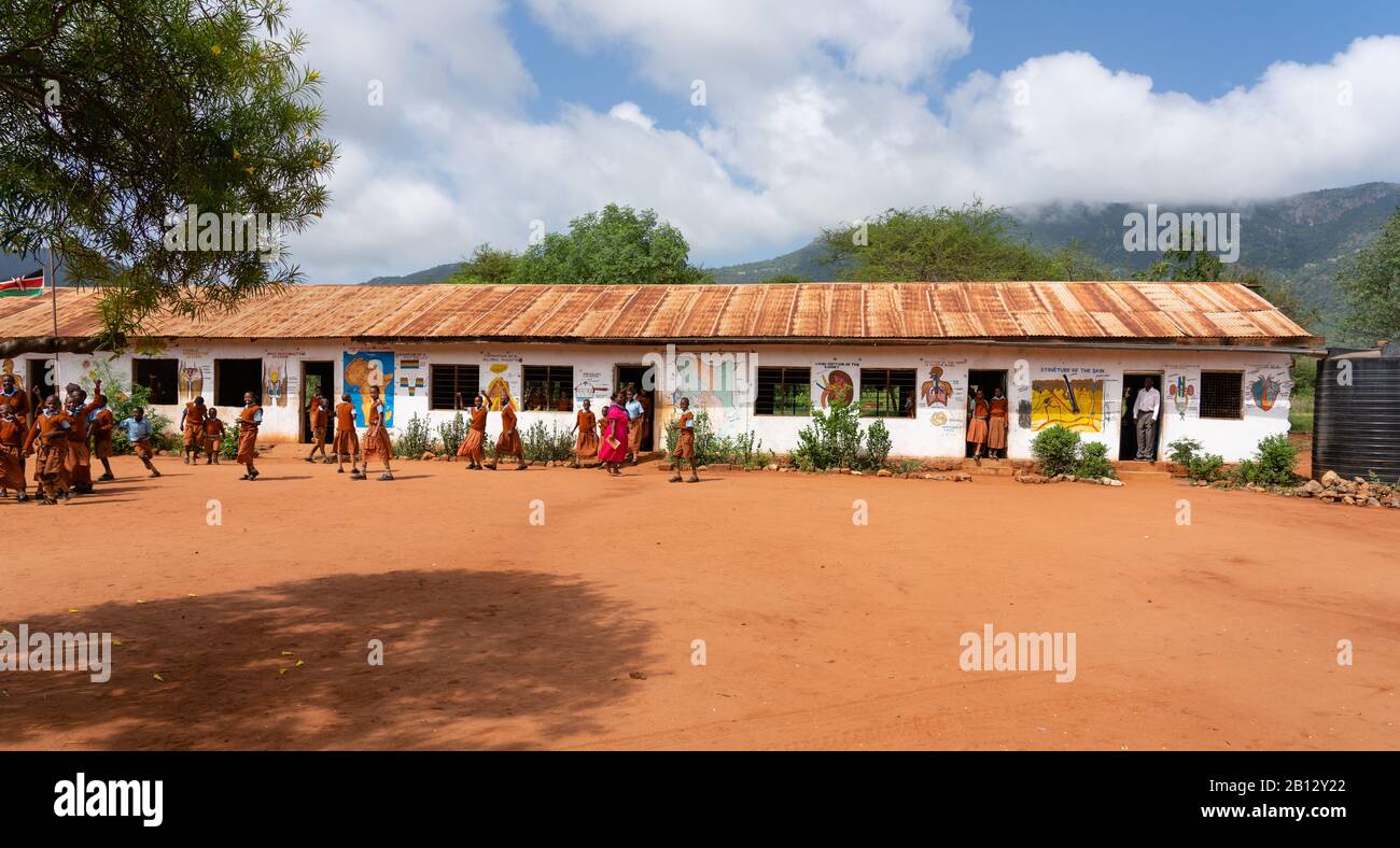Kirumbi Primary school at the foot of the Sagalla Hills near Voi in ...