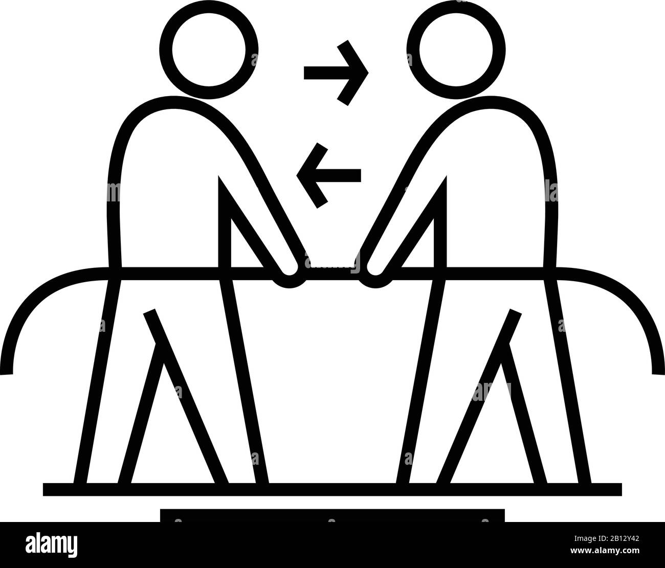 Collaboration line icon, concept sign, outline vector illustration ...