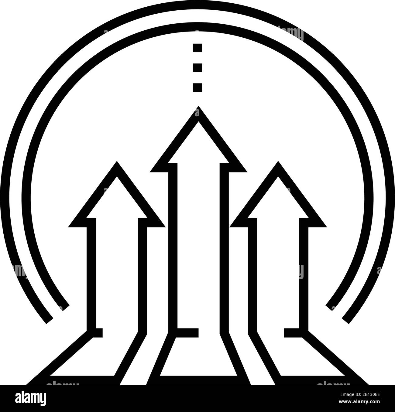 Business growth line icon, concept sign, outline vector illustration ...