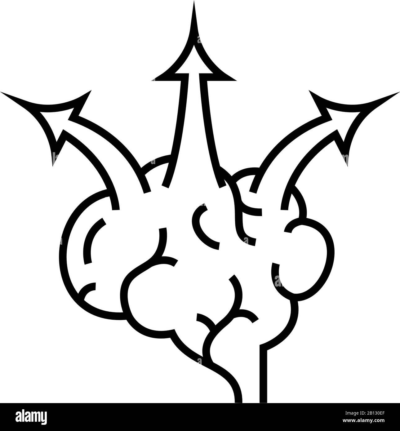 Brain work line icon, concept sign, outline vector illustration, linear ...