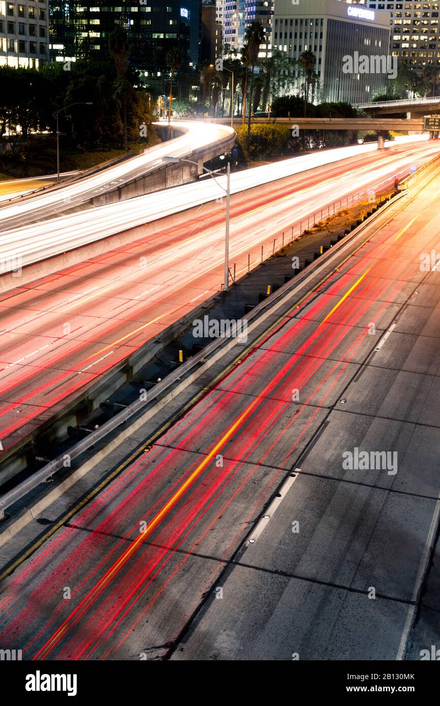Highway in Downtown Los Angeles at night,California,USA Stock Photo - Alamy