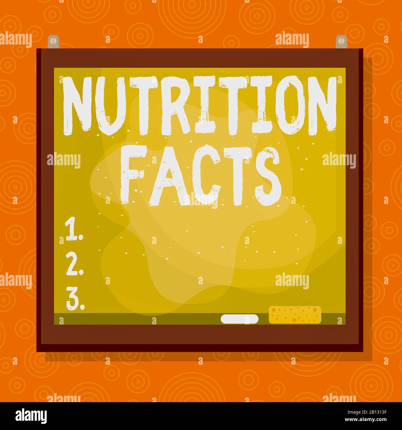 Handwriting text Nutrition Facts. Conceptual photo detailed information ...