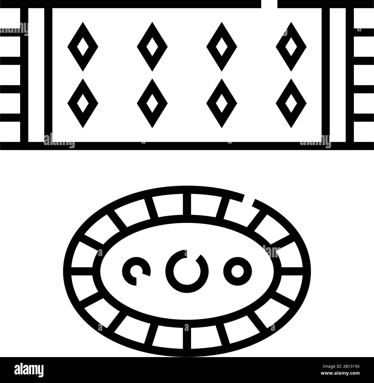 Carpet line icon, concept sign, outline vector illustration, linear ...