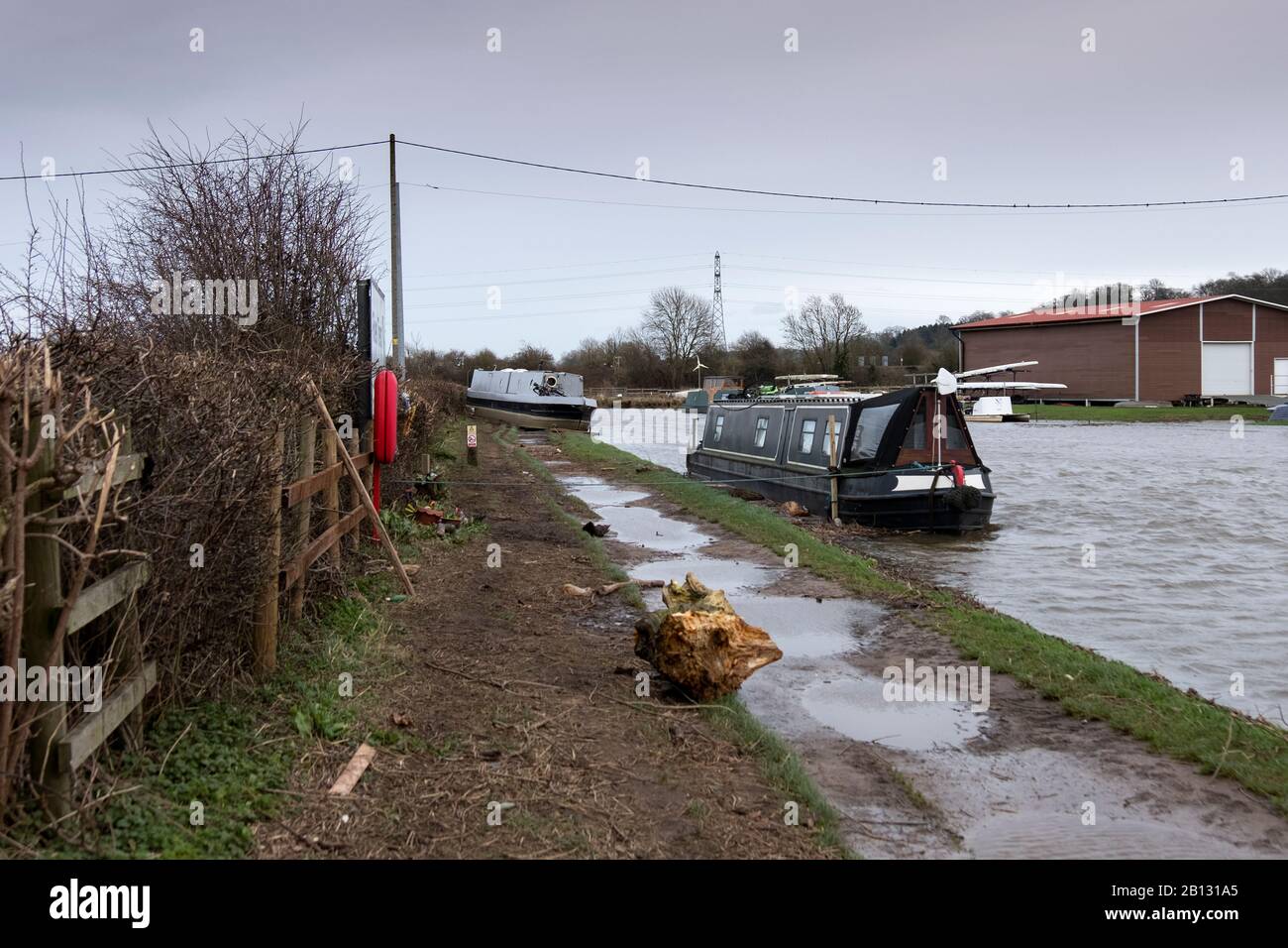 Flooded canal narrow boat hi-res stock photography and images - Alamy