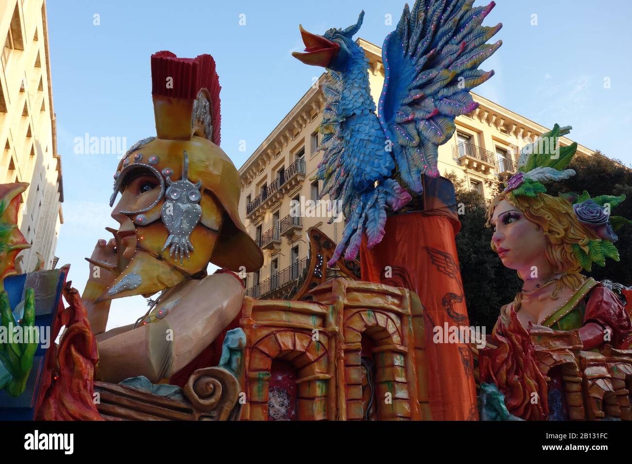 VERONA,ITALY-FEBRUARY 2020: chariots and masks parade during carnival ...