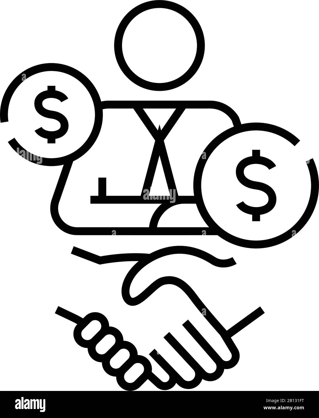 Brokerage line icon, concept sign, outline vector illustration, linear ...