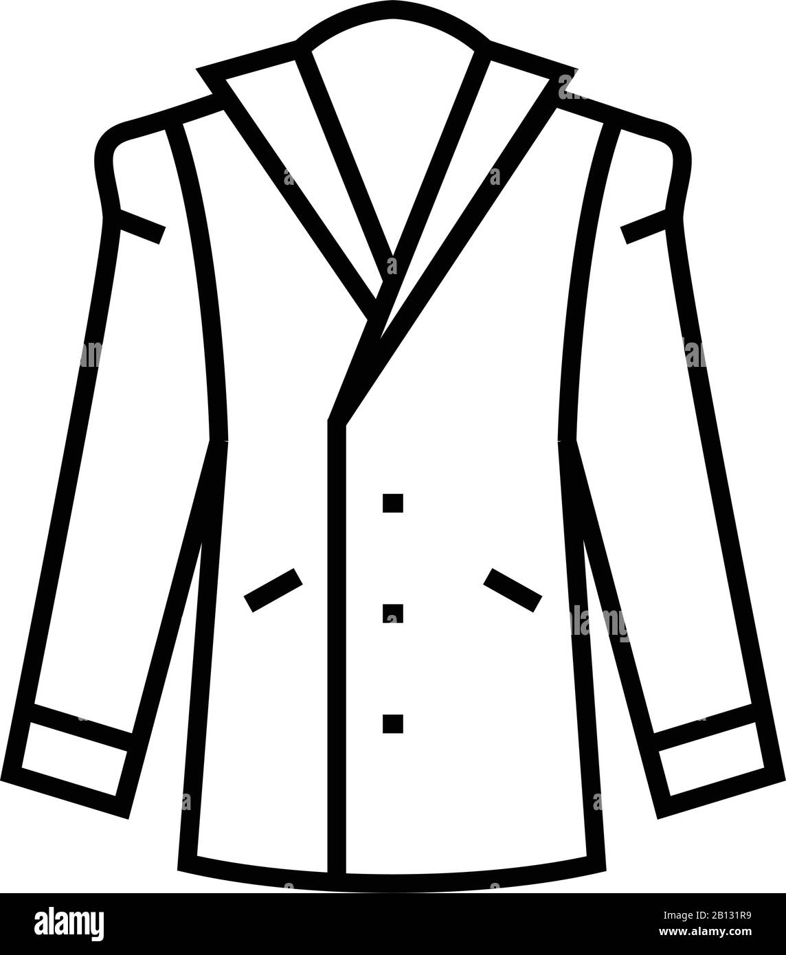 Classic jacket line icon, concept sign, outline vector illustration ...