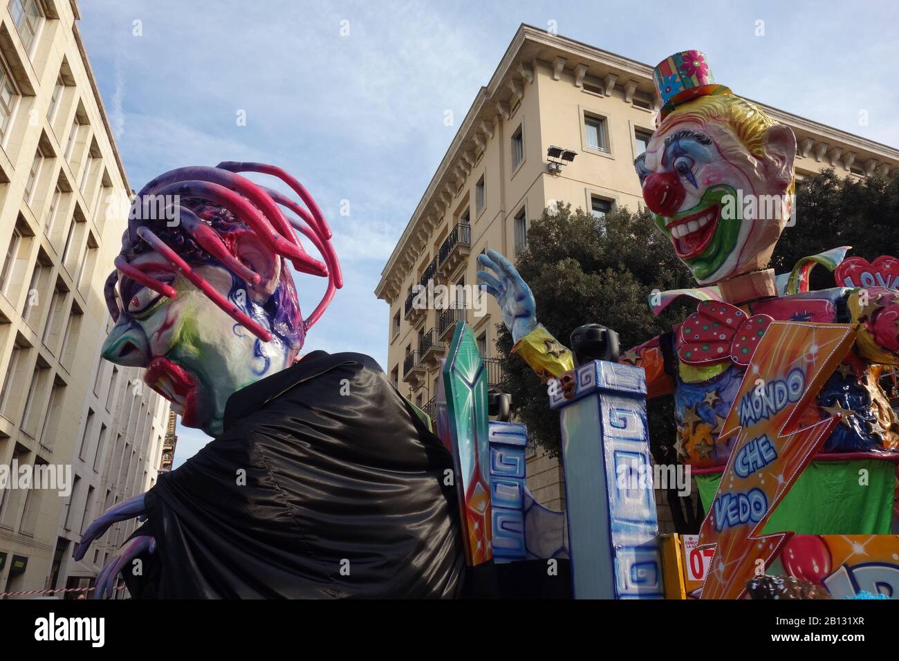 VERONA,ITALY-FEBRUARY 2020: chariots and masks parade during carnival ...