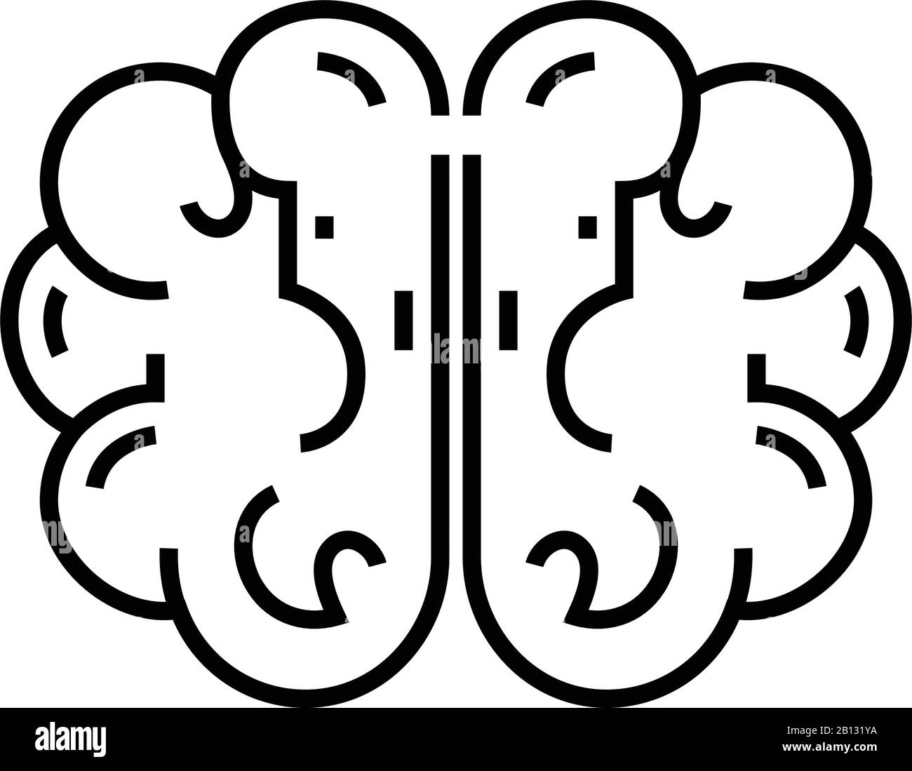 Brain research line icon, concept sign, outline vector illustration ...