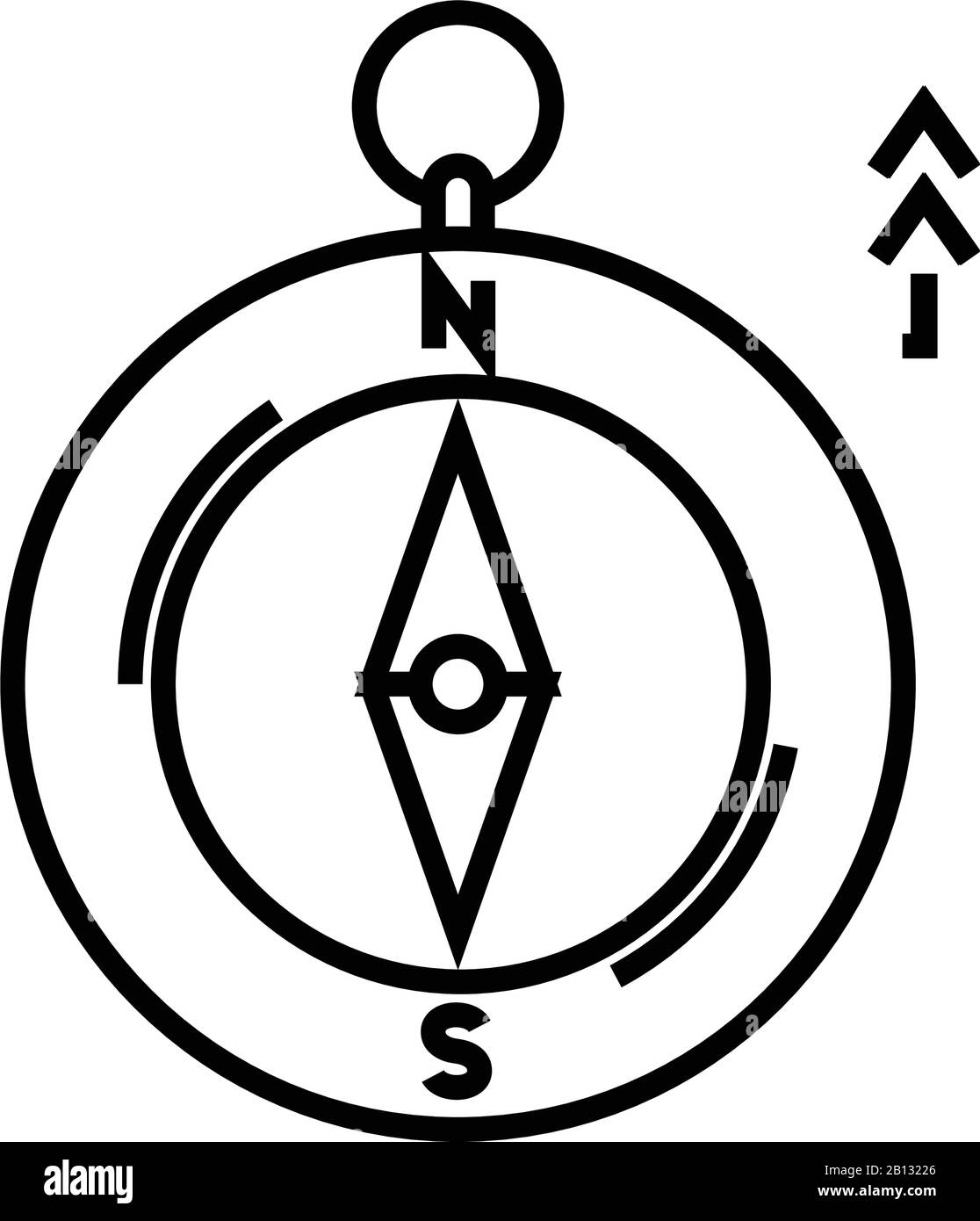 Compass guide line icon, concept sign, outline vector illustration ...