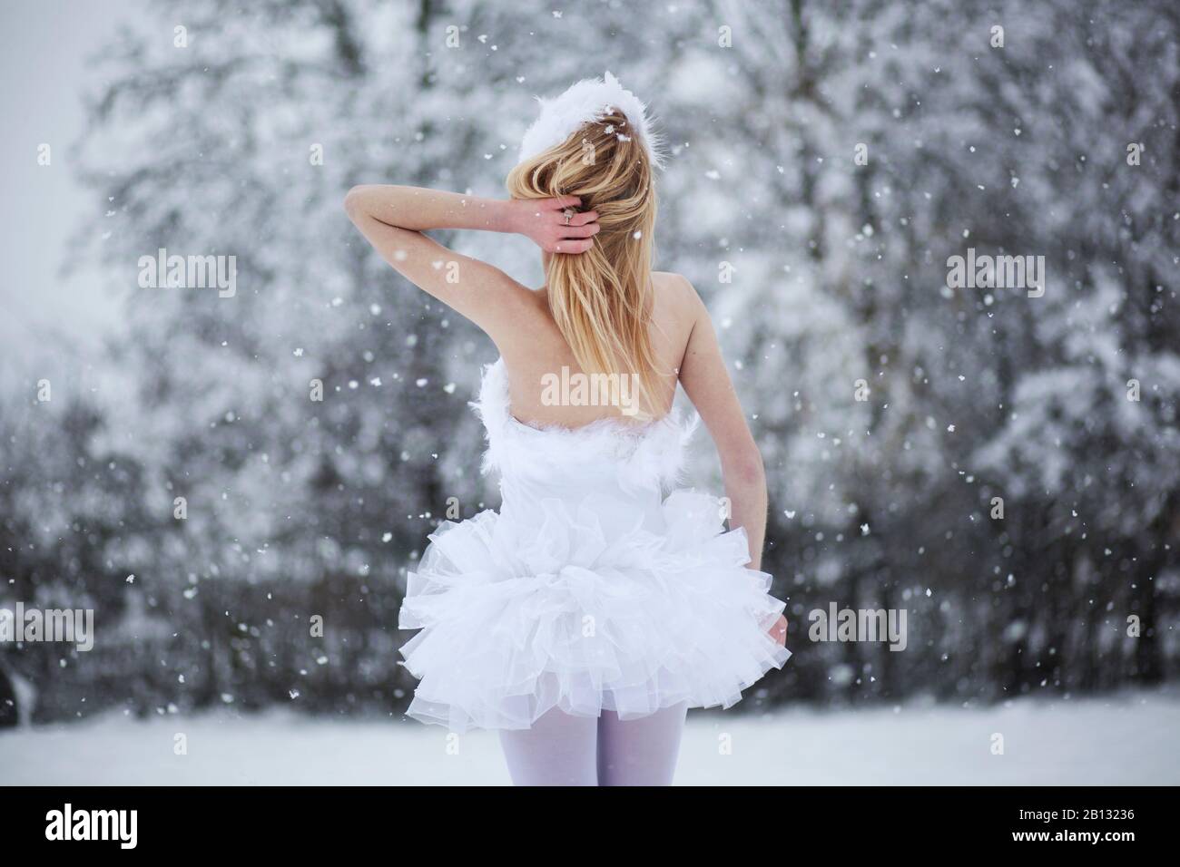 Ballerina in snow Stock Photo - Alamy