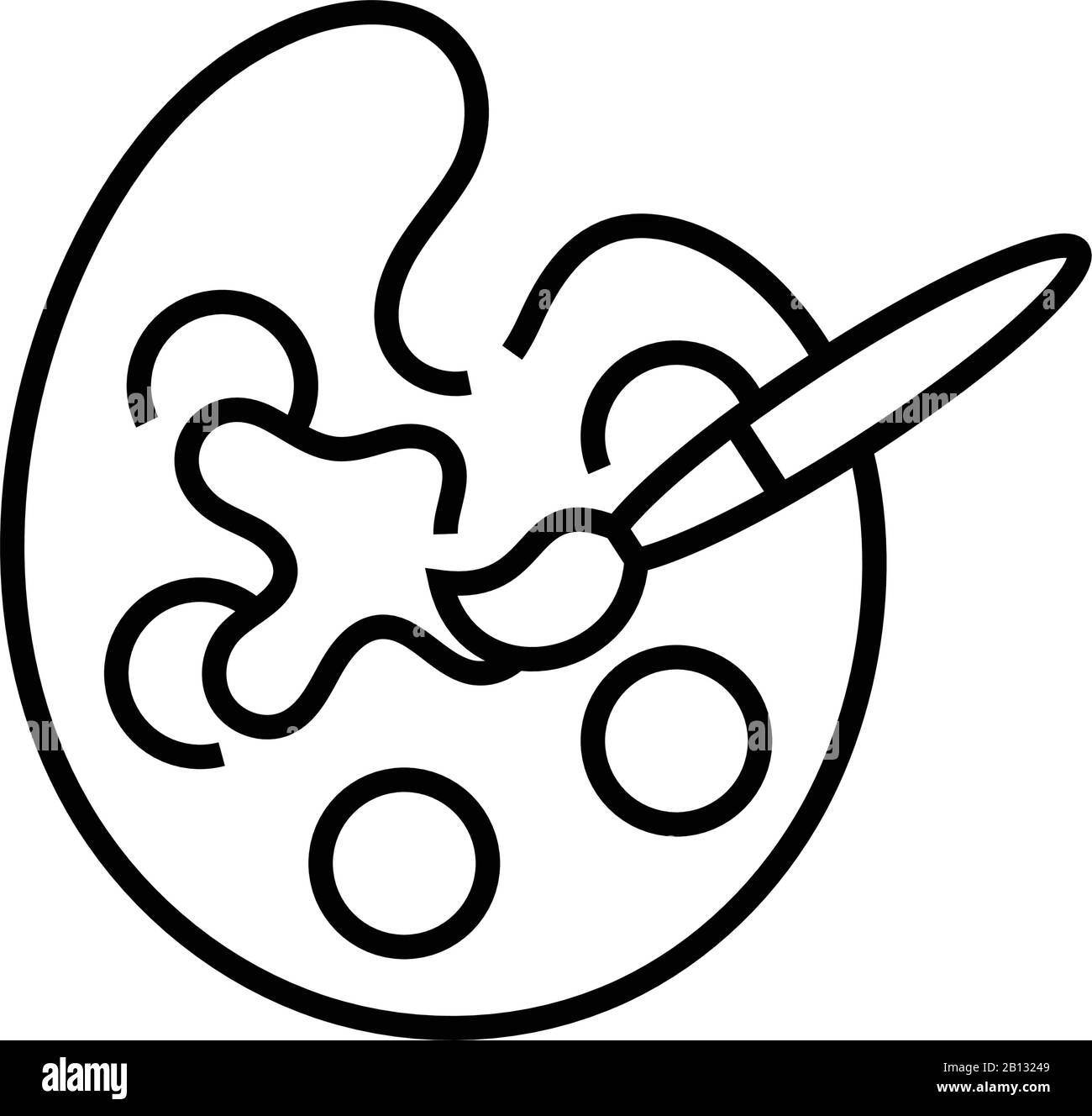 Color palette line icon, concept sign, outline vector illustration ...