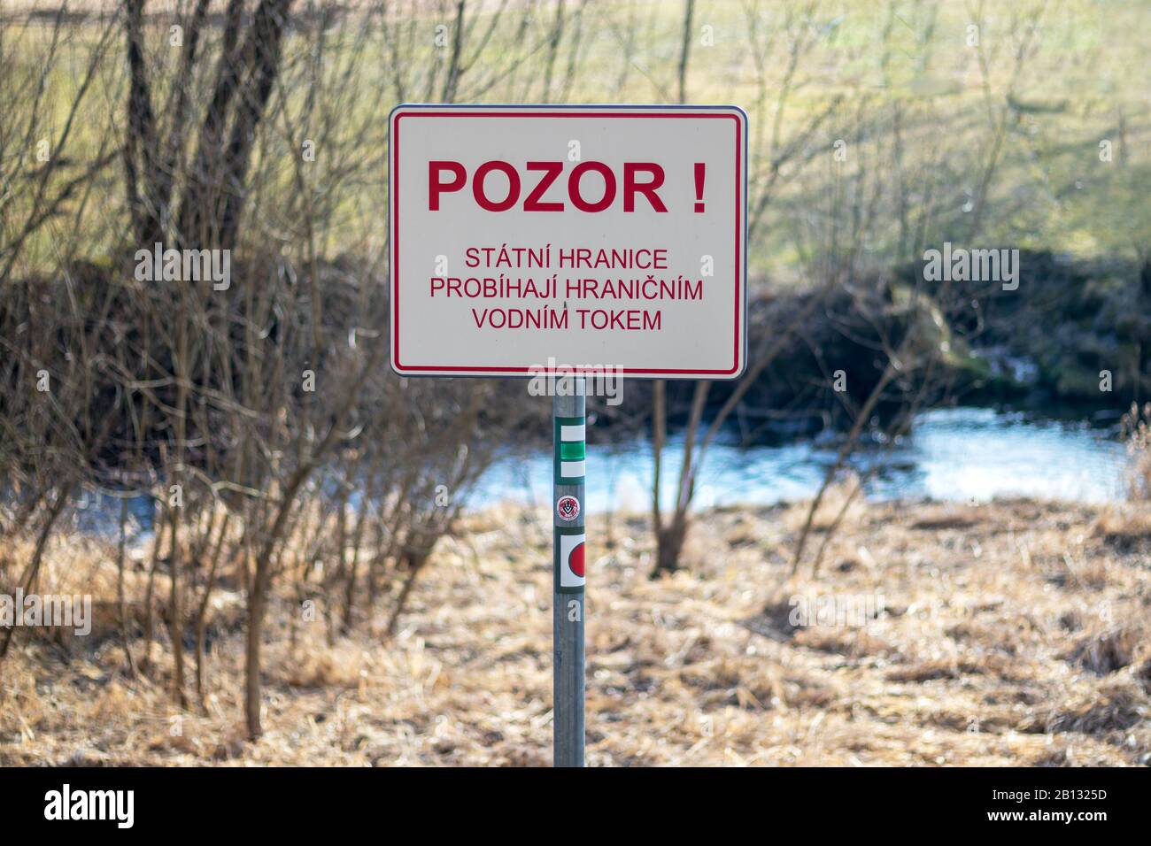 state border warning signs "Beware! state borders run across a border ...