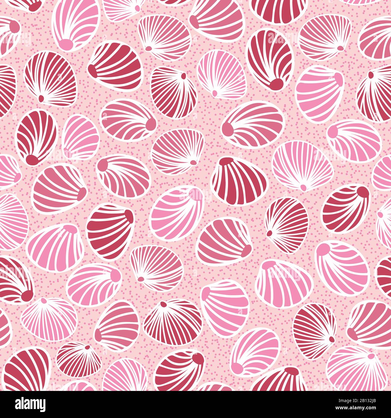 pink clam shells on sand seamless vector pattern Stock Vector Image ...