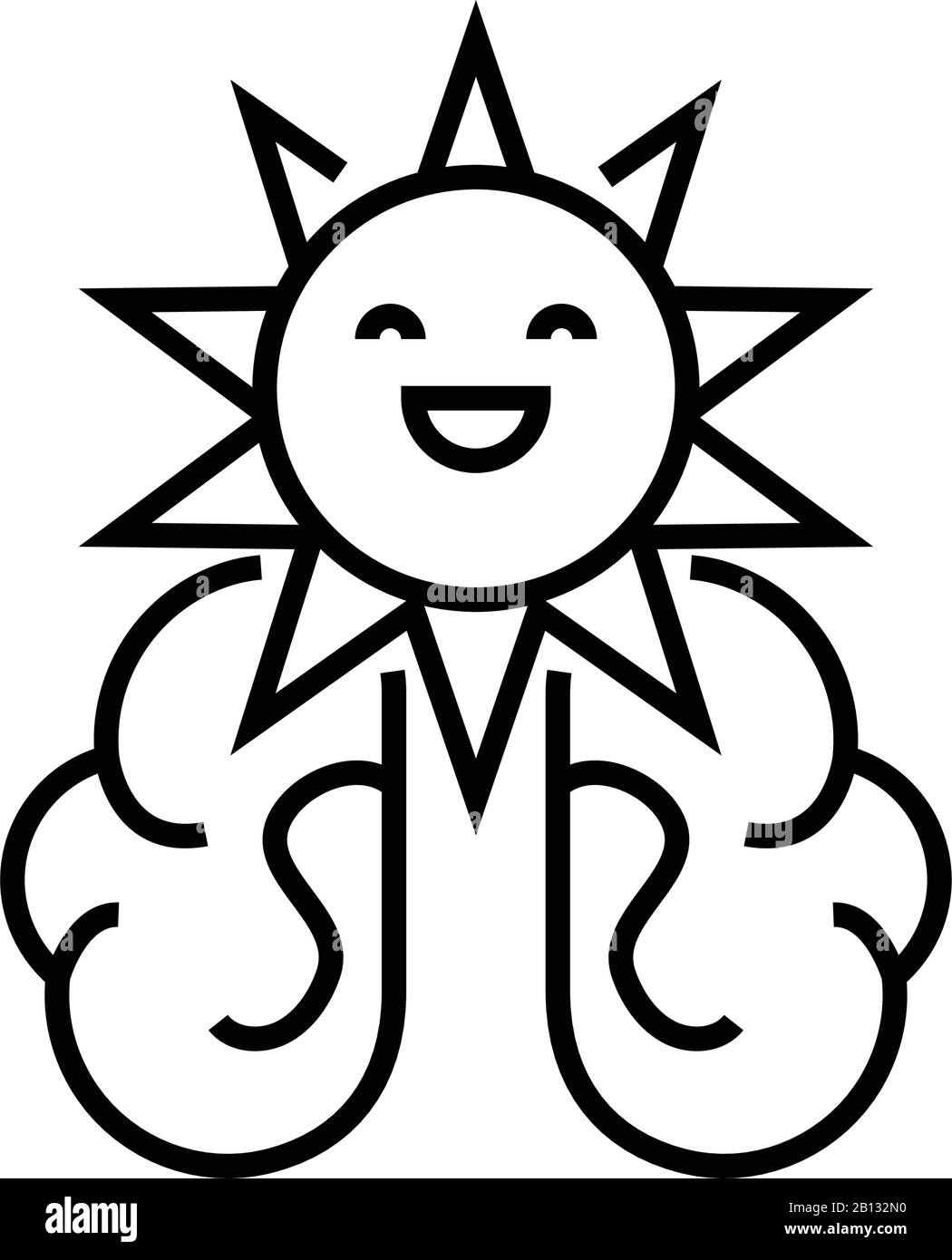 Bright ideas line icon, concept sign, outline vector illustration ...