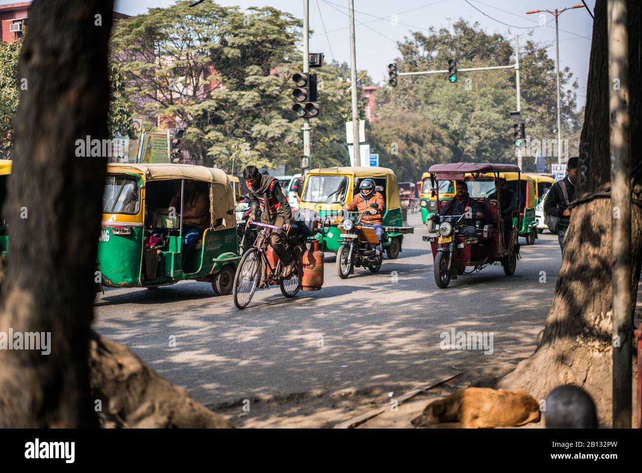 Traffic in the streets of the New Delhi, India, Asia Stock Photo - Alamy