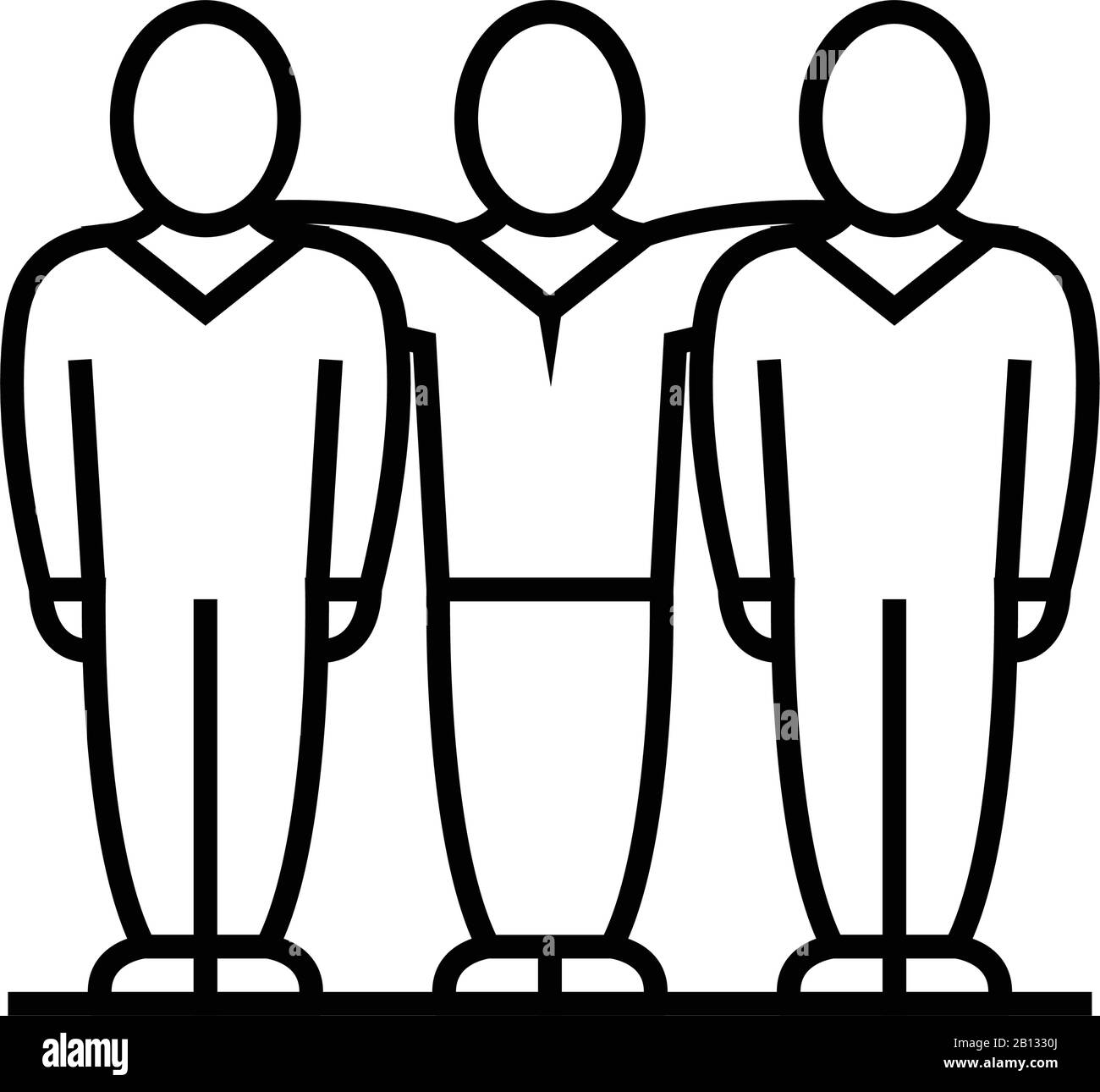 Collective power line icon, concept sign, outline vector illustration ...