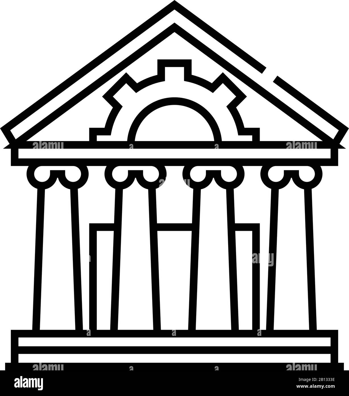 Building options line icon, concept sign, outline vector illustration ...