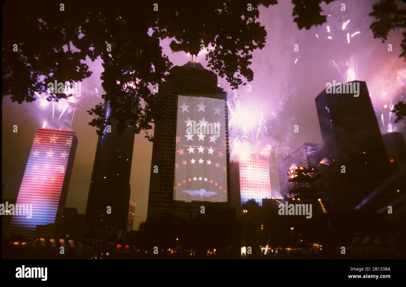 1986 vintage photo of downtown houston hi-res stock photography and ...
