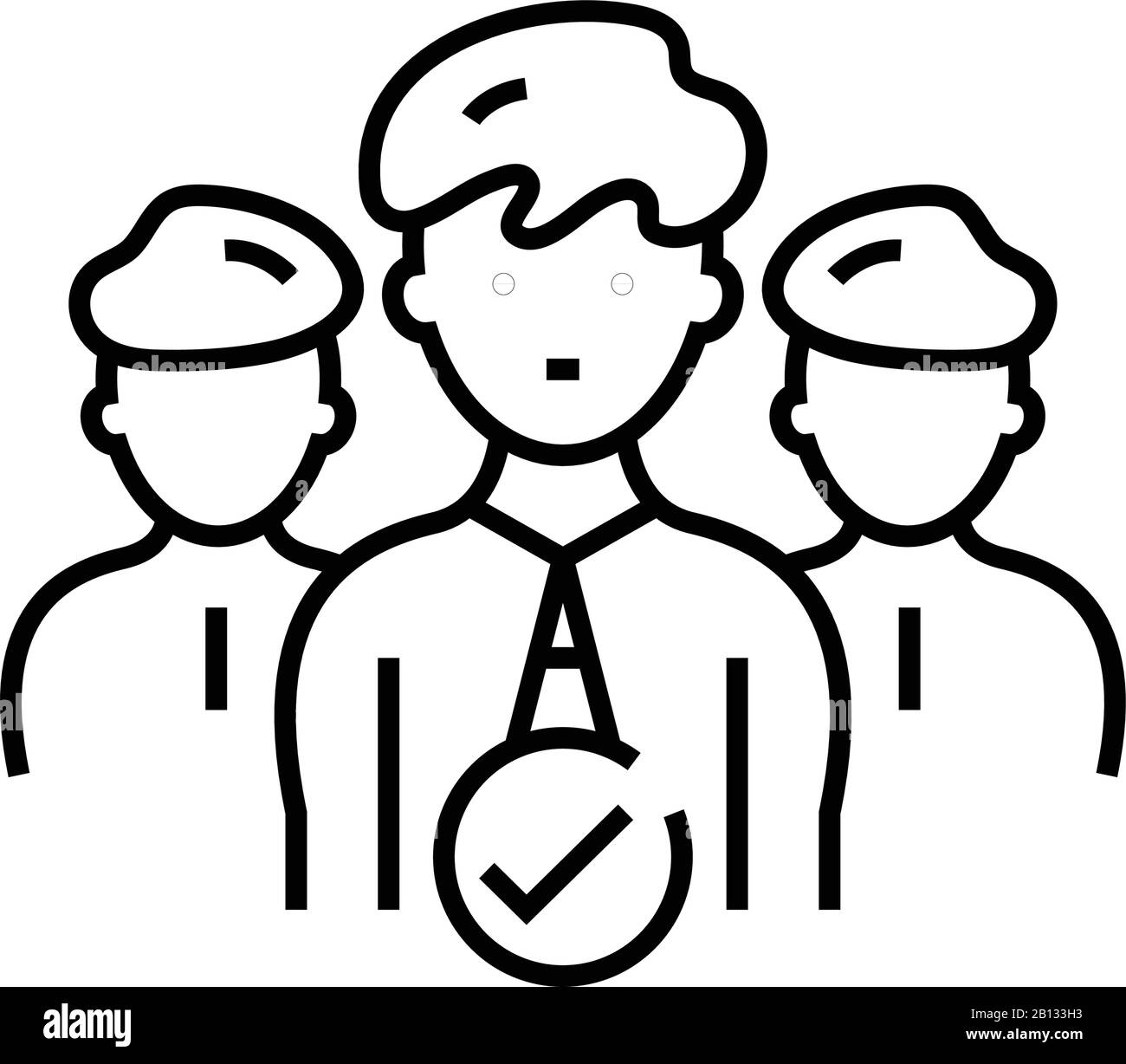 Candidate selection line icon, concept sign, outline vector ...